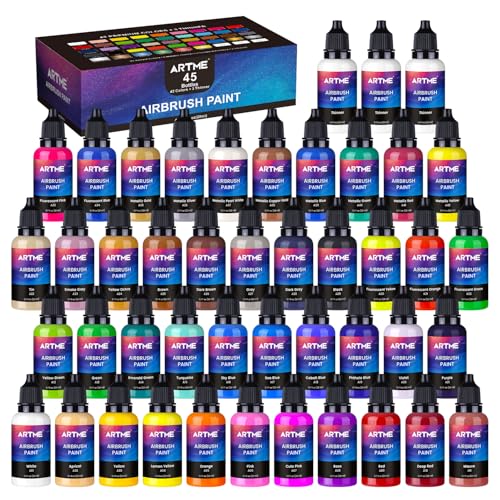 ARTME 42 Colors Airbrush Paint Set with Thinner Review: The Vibrant ...