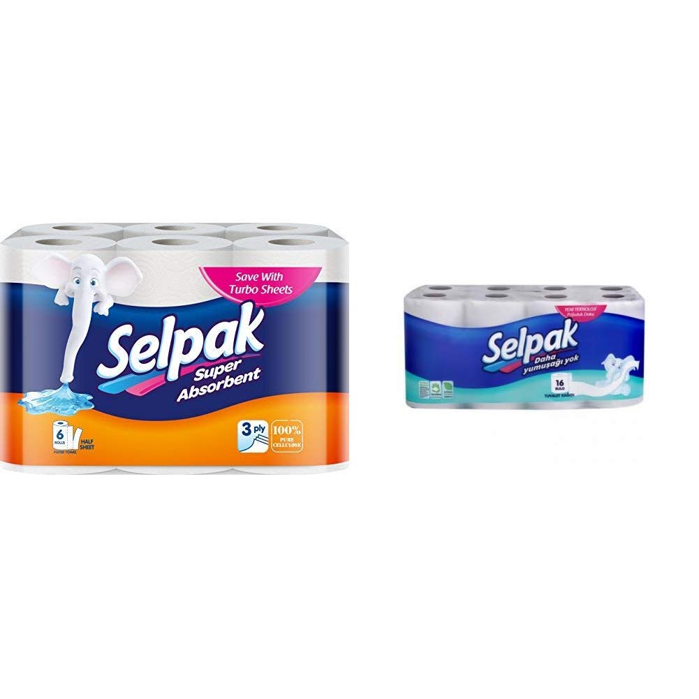 Selpak Imported Paper Towel Kitchen Roll 3 Ply - 6 Rolls & Selpak ...