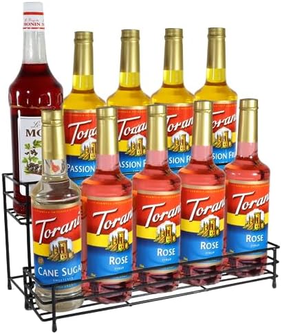 Amazon.com: GOVOKOI Black Wood Coffee Syrup Rack Organizer, 3 Tier ...