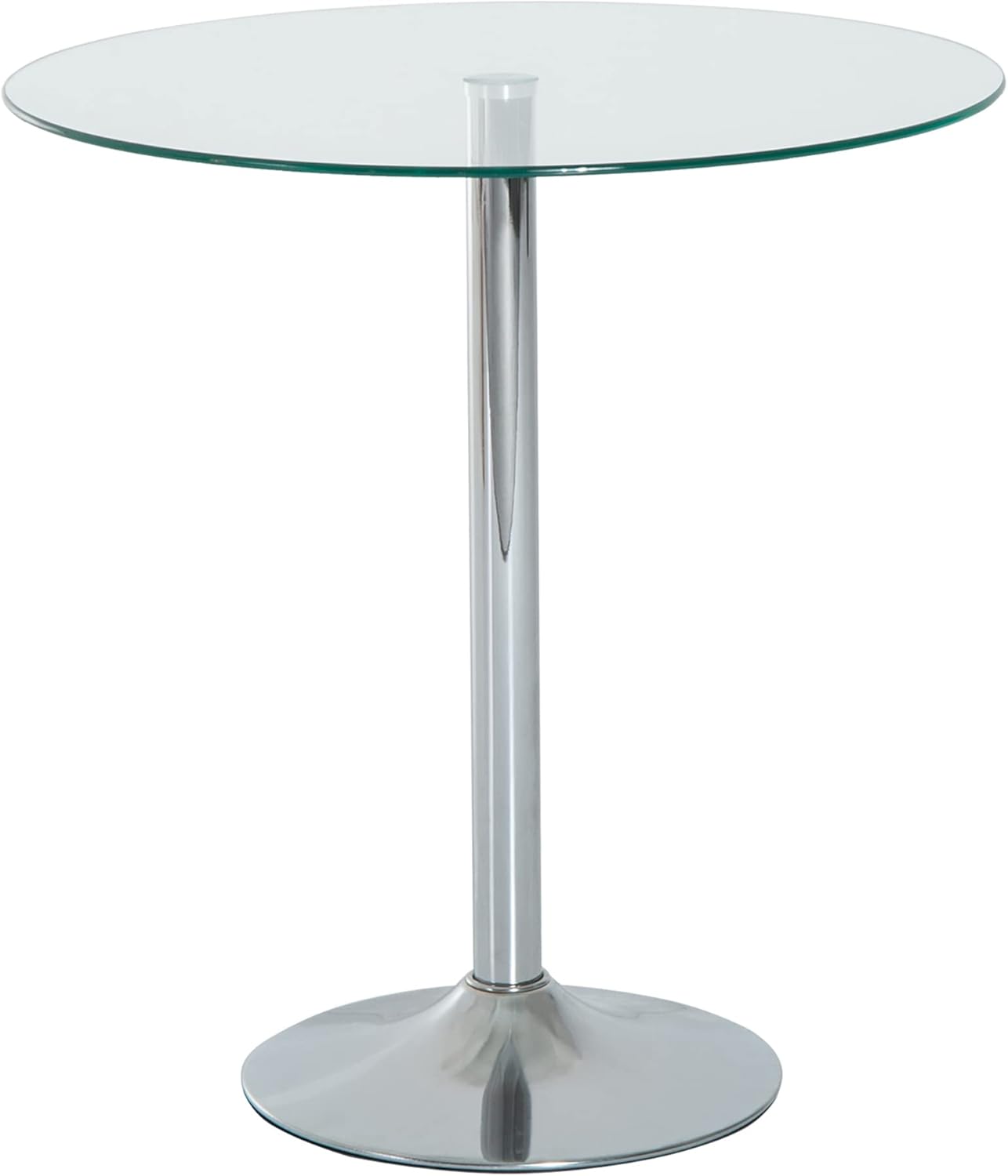 HOMCOM 70CM Round Glass Top Table End Coffee Bistro Bar Table Home ...