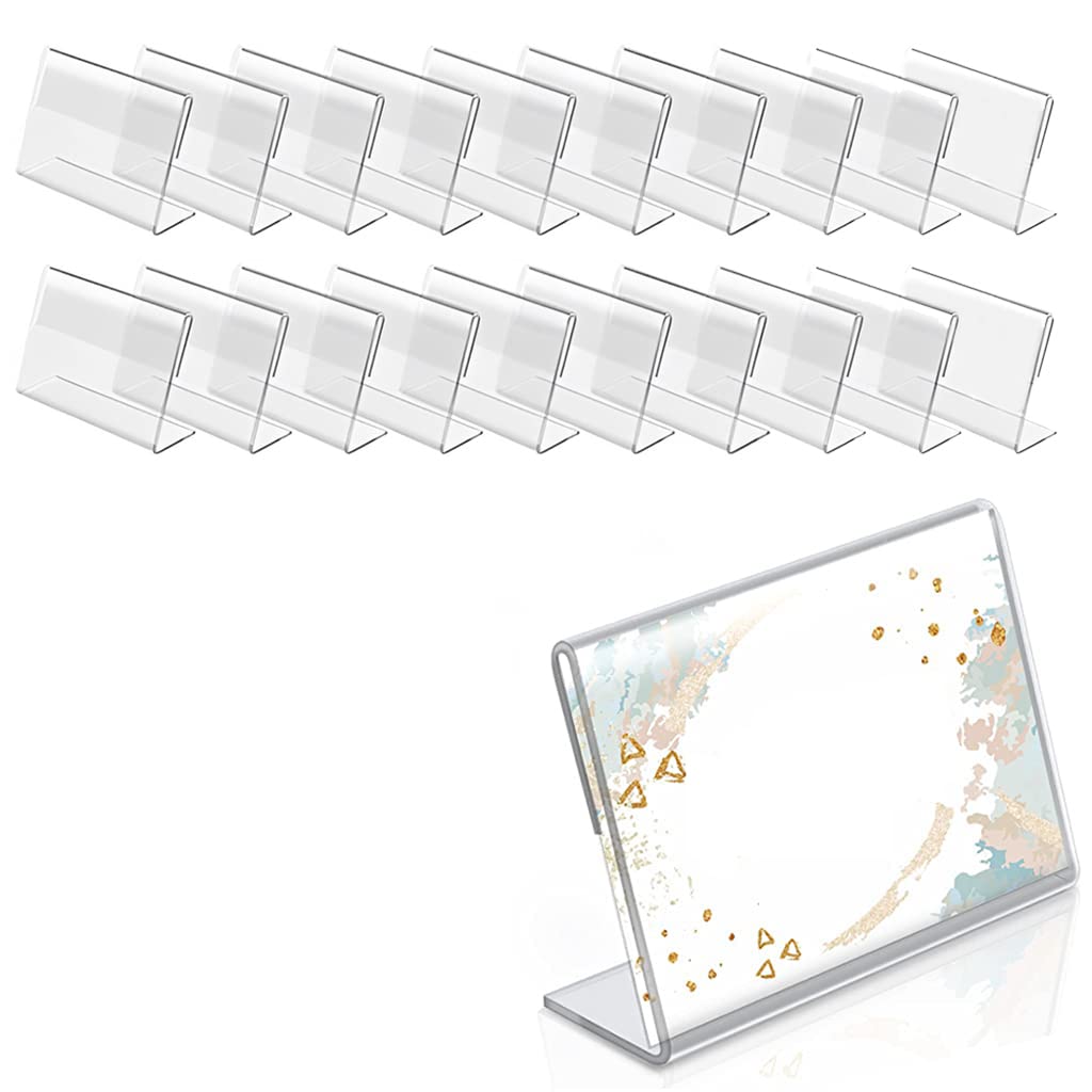 HASTHIP® 20Pcs Acrylic Stands, L Shape Acrylic Sign Display Clear ...