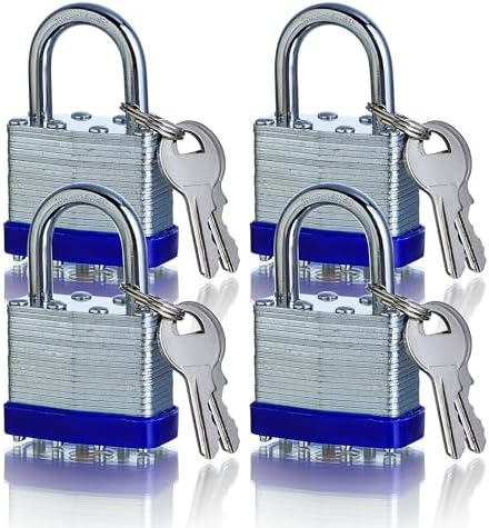 4 Pack Keyed Alike Padlocks High Security Padlocks with Same Keys 2.6 ...