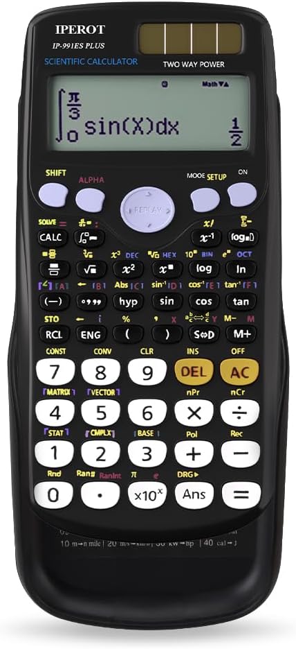 Scientific Calculators, IPEROT Black Math Calculator with 417 Function ...