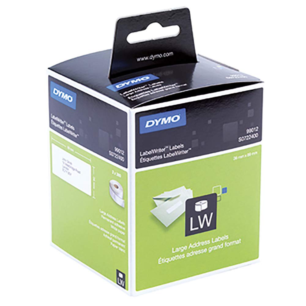Dymo Address Labels Large 36 x 89 mm white pack of 2 x 26099012 ...