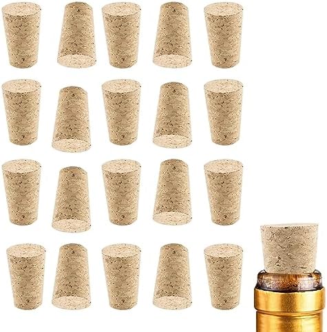 20pcs Tapered Cork Bottle Plugs - Natural Corks for Wine, Beer & Liquor ...