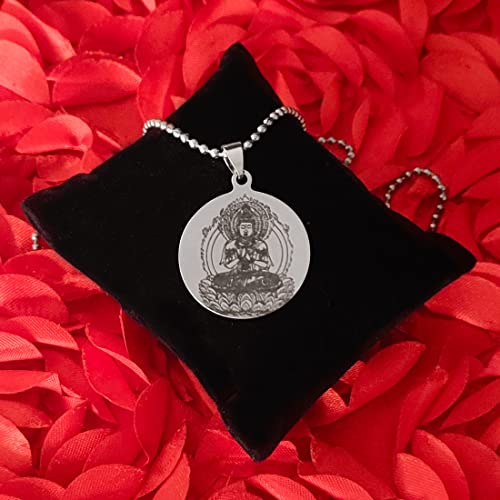 Buy M Men Style Lord Buddha Meditating Yoga Buddhism Jewelry Black And ...