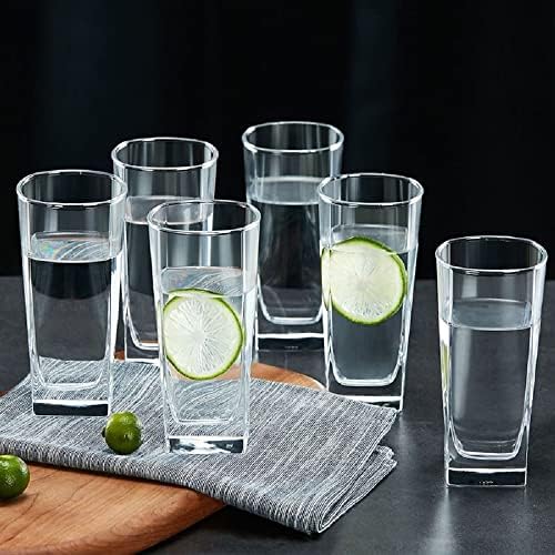 BRANDBERG Premium Clear Heavy Base Tall Drinking Glasses for Water ...