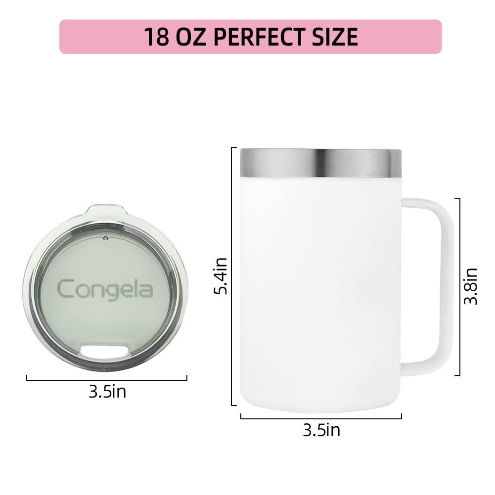 Congela 18oz Stainless steel insulated coffee mug with handle ...