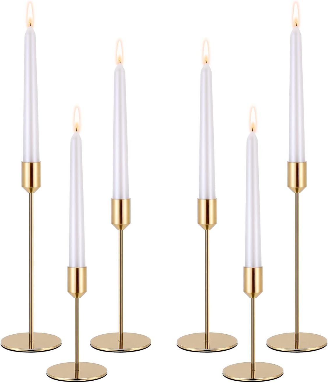 Amazon.com: VROOMIUM Candlestick Holders - 6 Pcs Metal Gold Candle ...
