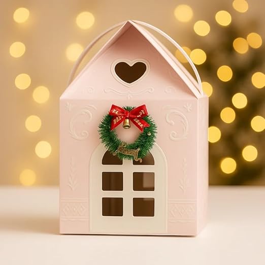 Amazon.com: Cottage House Shaped Gift Box with Wreath on Door - for ...