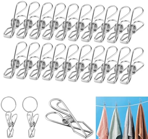 100 Pièces Pince a Linge en INOX Exterieur 4.5cm,Solide Antirouille ...