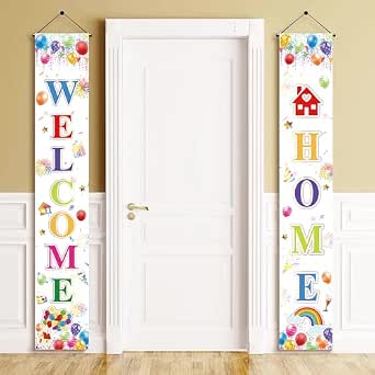 Welcome Home Decorations Door Banners - 2Pcs Retirement Family Door ...