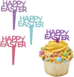 Amazon.com: Happy Easter Cupcake Picks - 24 count : Toys & Games