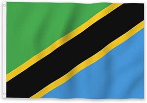 Amazon.com: YongFoto Tanzania Flag 3x5ft Tanzanian National Flags ...