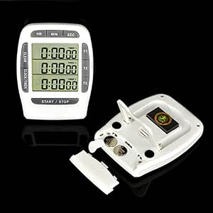 Amazon.com: Digital LCD Multi-Channel Timer CountDown Laboratory 3 ...