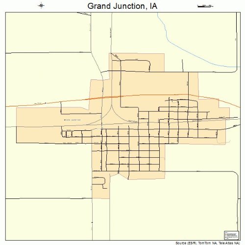 Large Street & Road Map of Grand Junction, Iowa IA - Printed poster ...