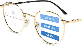 Amazon.com: Firmoo Progressive Multifocal Round Blue Light Blocking ...