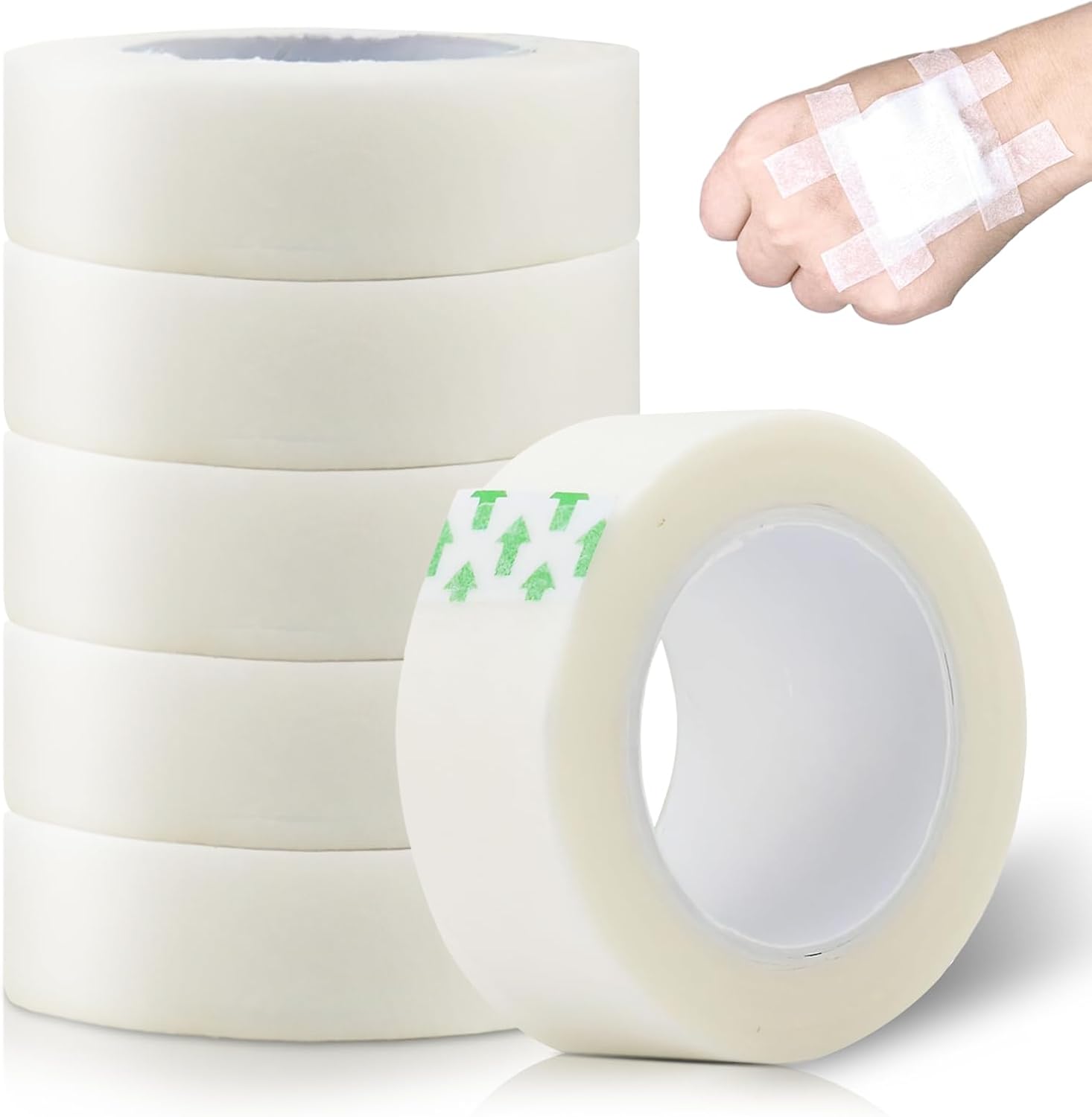 Breathable Medical Tape, 6 Rolls 0.5inch x 10yard Waterproof First Aid ...