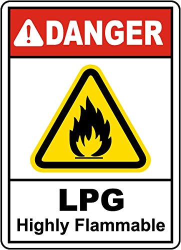 Danger LPG Highly Flammable Sign | Acrylic Board Fixed on Waterproof ...