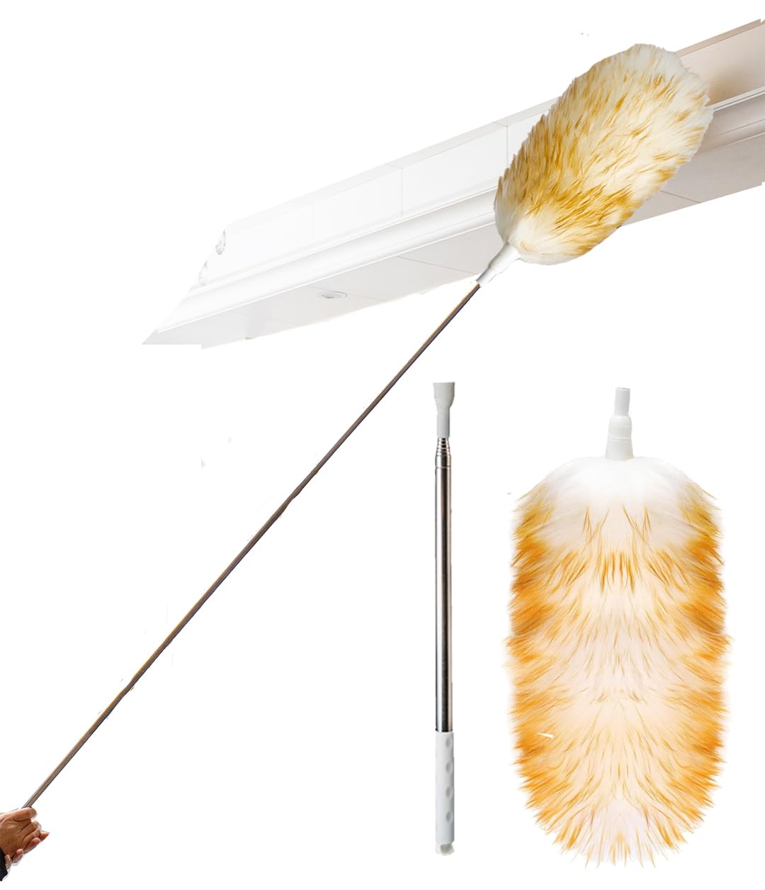Amazon.com: Leories Lambswool Feather Duster with Extension Pole up to ...