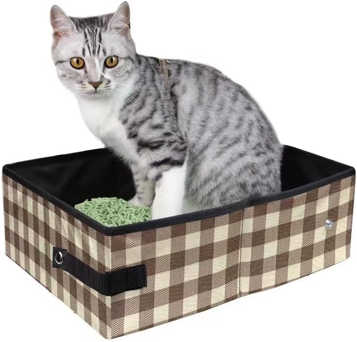 Amazon.com: Collapsible Portable Cat Litter Box - Foldable and Packable ...