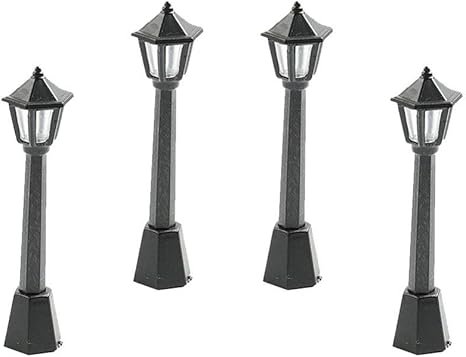 Healifty 4 Pcs Mini Street Light Model Solar Lamp Post Street Lights ...