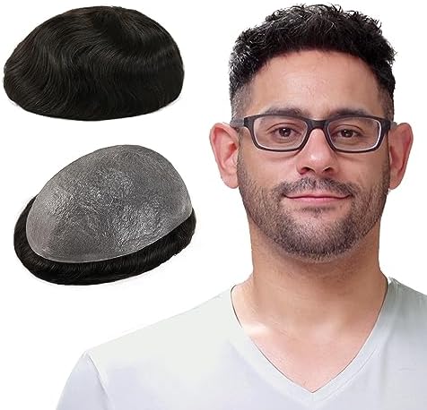 Amazon.com: Lordhair Toupee para hombres con cabello humano 100% ...