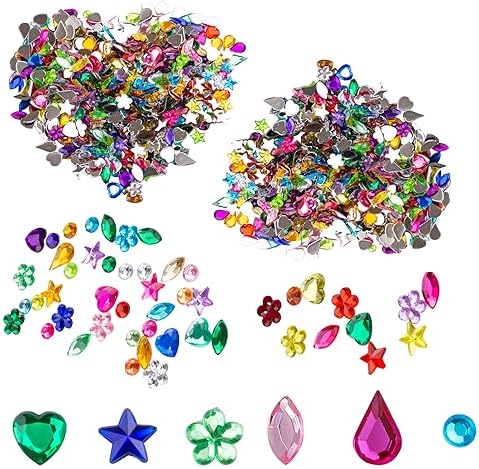 1200 Pieces Craft Gems Jewels Acrylic Flatback Rhinestones,Acrylic ...