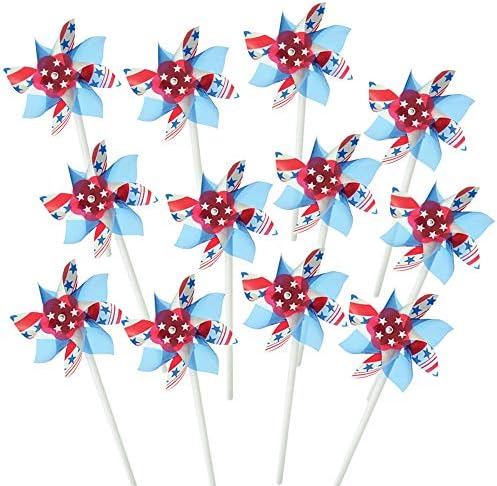 Amazon.com: ArtCreativity 4 Inch Stars and Stripes Pinwheels, Set of 12 ...