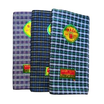 Buy Cotton Lungi, Men's lungi, checked lungi, size- 2 meters, Pack of 3 ...