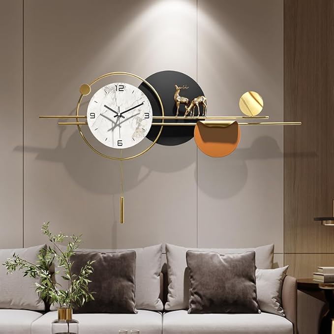 Amazon.com: HEBOIX Large Wall Clocks for Living Room Decor,Decorative ...