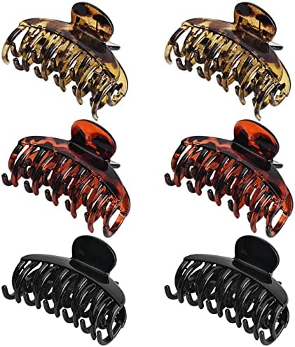 Amazon.com : DEEKA 6 PCS 2.5 Inch Double Row Teeth Hair Claw Clips ...