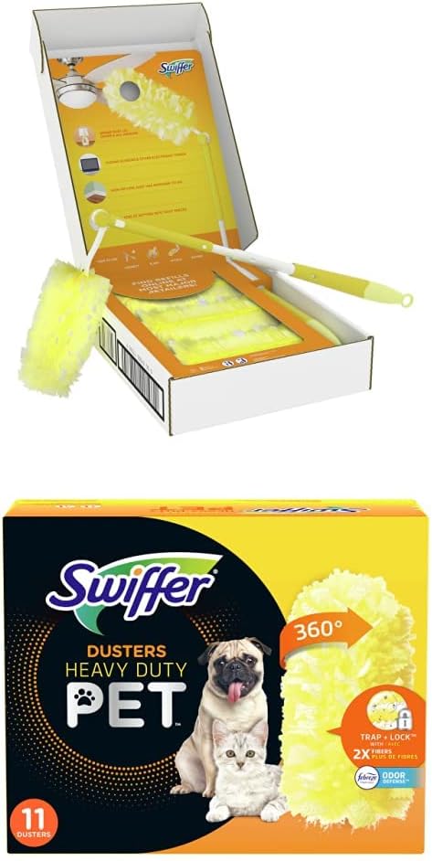 Amazon.com: Swiffer Duster Extended Handle Starter Kit and Heavy Duty ...