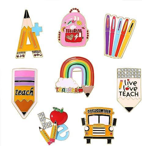 Amazon.com: Giegxin 40 Pcs School Enamel Pins Bulk for Backpacks Cute ...