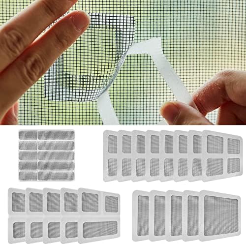 Window Screen Repair Tape Kit - 4 Sizes, 35pcs, Black Screen Patch ...