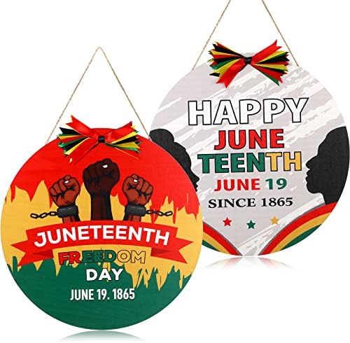Amazon.com: Chunful 2 Pieces Happy Juneteenth Decoration Freedom Day ...