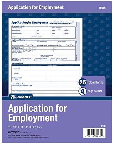 Amazon.com : Adams Applications for Employment, 8.5 x 11 Inch, 25-Pack ...