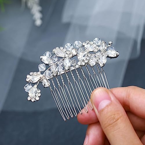 Amazon.com : Foyte Crystal Bride Wedding Hair Comb Leaf Bridal ...