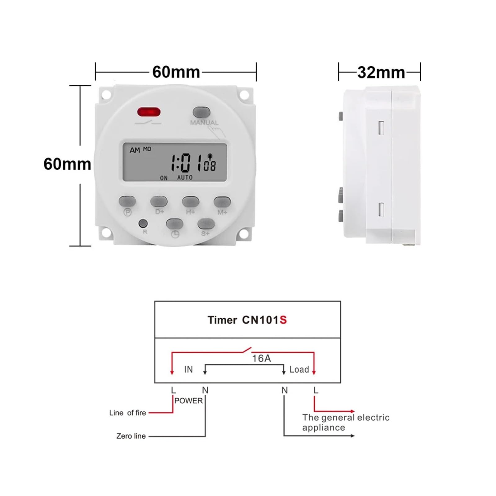 Snapklik.com : DEBLAN 1 Second Interval 220V Digital LCD Timer Switch 7 Days Weekly Programmable ...