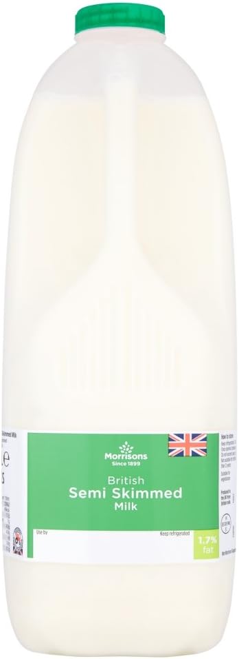 Morrisons Semi Skimmed British Milk, 4 Pints : Amazon.co.uk: Grocery