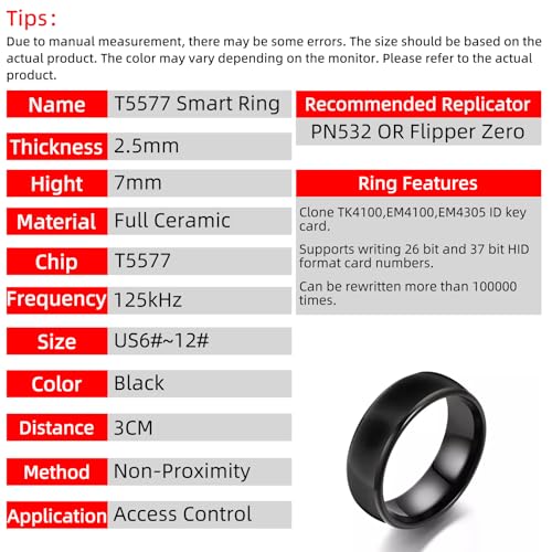 T5577 RFID Rewritable Smart Finger Ring - Multiple Sizes - Future of Web