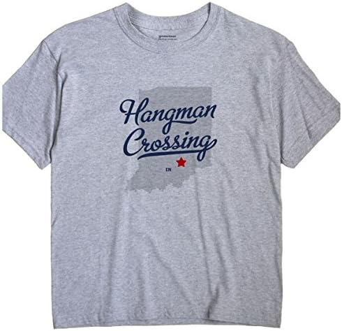 Amazon.com: GreatCitees Hangman Crossing Indiana T-Shirt MAP : Clothing ...