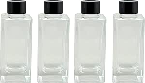 Simoutal Set of 4 Rectangle Glass Reed Diffuser Bottles, Empty Scented ...