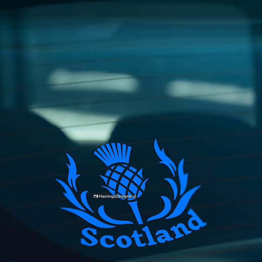 2 x 10cm Blue Scottish Thistle Vinyl Stickers - Scotland Luggage ...
