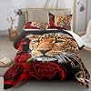Amazon.com: Raphus cucullatus Red Rose Bedding Cheetah Print Comforter ...
