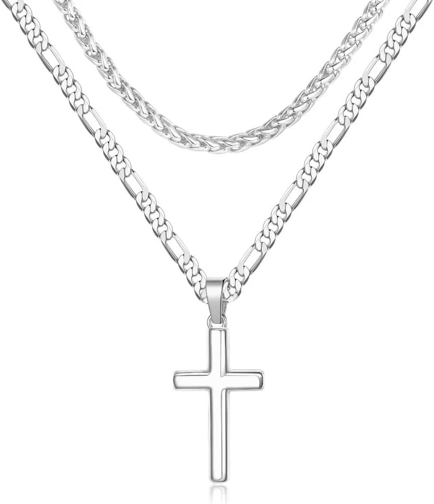 Ursteel Cross Necklace for Men, Mens Cross Chain Stainless Steel Cross ...