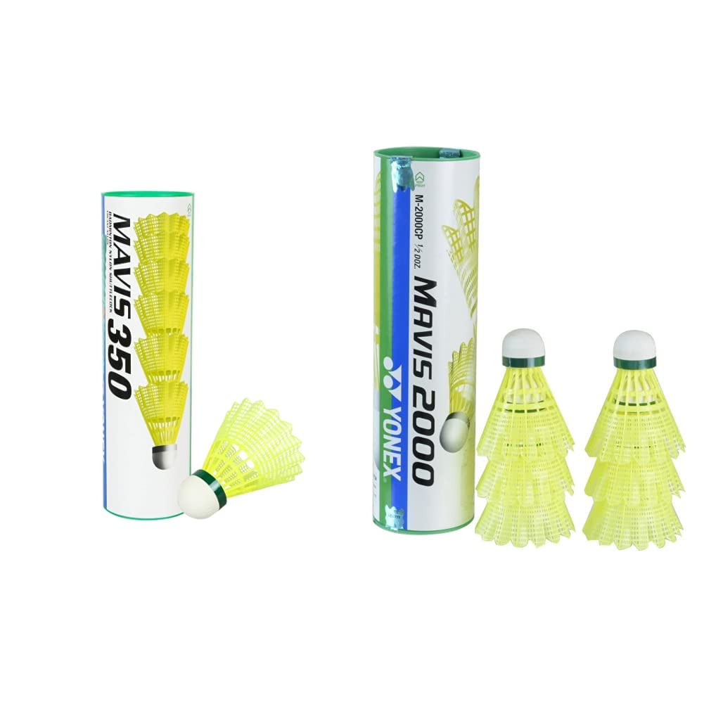 Buy Yonex Mavis 350 Green Cap Nylon Shuttlecock (Yellow) & Mavis 2000 ...