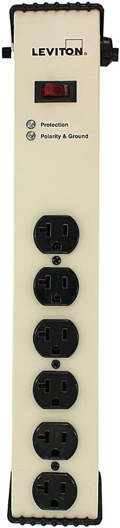 Amazon.com: Leviton 120 Volt, 20 Amp, Surge Protected, 6-Outlet Strip ...