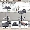 Amazon.com: KLASIKA Drafting Rolling Stool Adjustable Height with Foot ...
