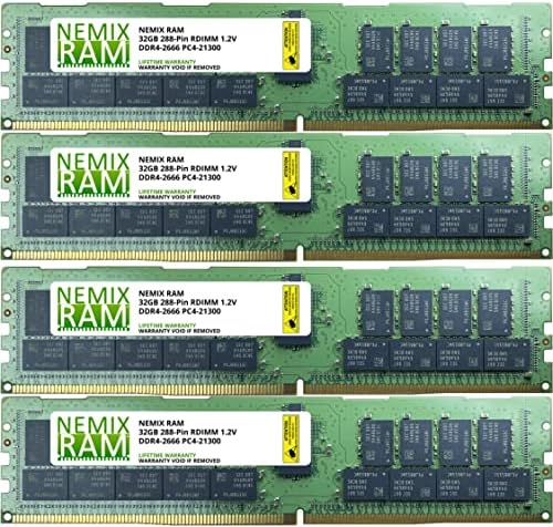 128GB (4x32GB) DDR4-2666MHz PC4-21300 ECC RDIMM 2Rx4 1.2V Registered ...